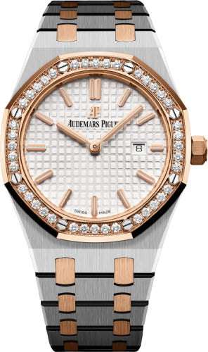 Audemars Piguet Royal Oak Quartz Ladies 33mm Rose Gold/Steel Diamond S ...